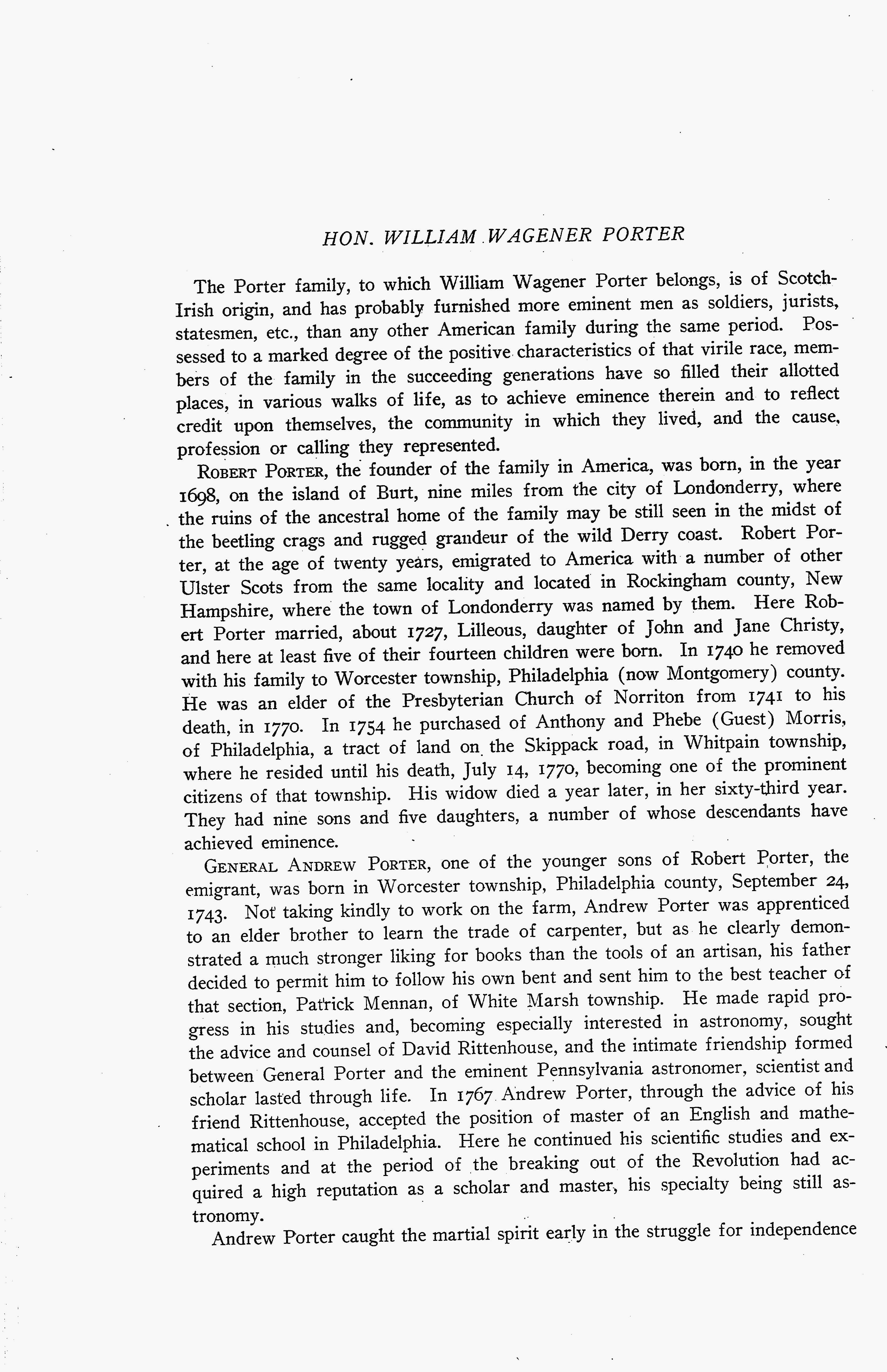 Robert Porter, Jr. (b. 1698 – d. 1770) – Metes & Bounds: